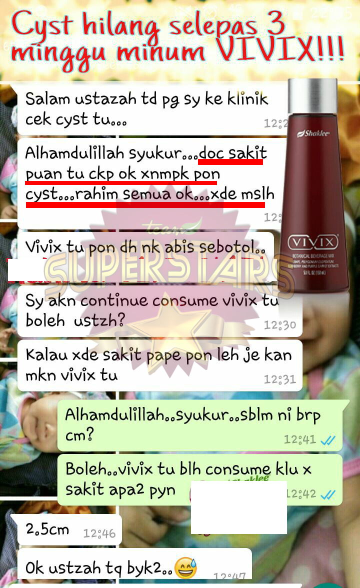 Penawar cyst | Pengedar Shaklee | Stokis Shaklee | Vivix Shaklee